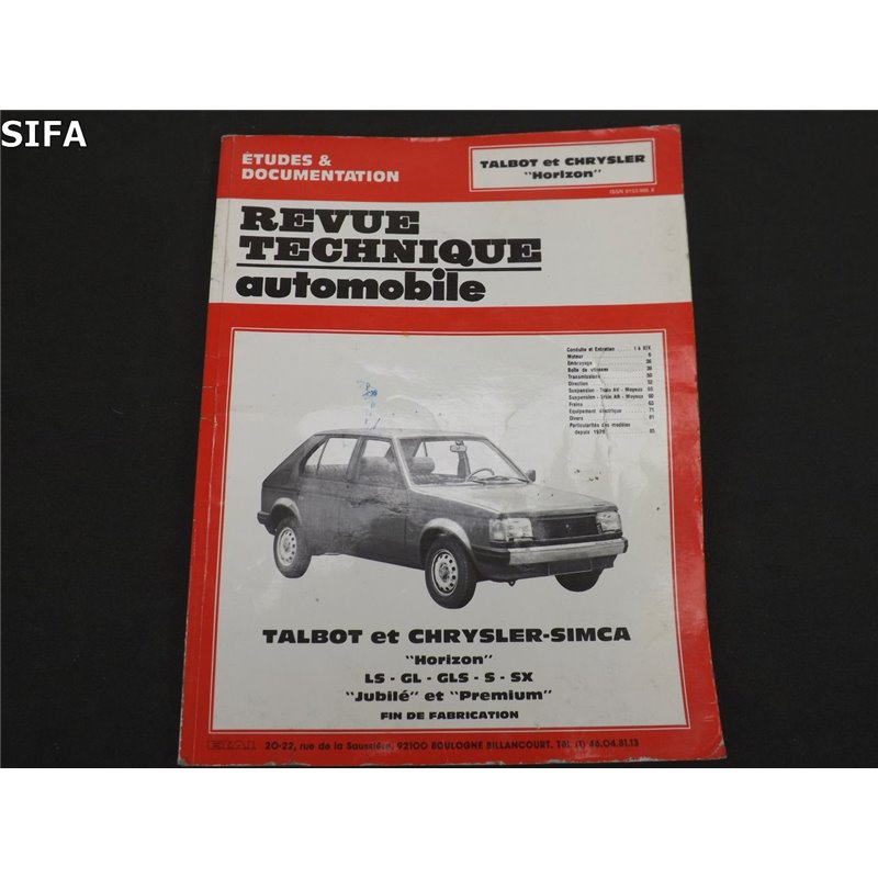 Simca Talbot Horizon Revue technique